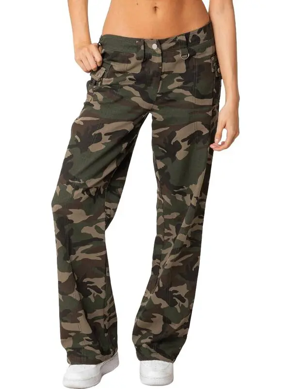 EDIKTED Aya Camo Print Cargo Pants - Mix