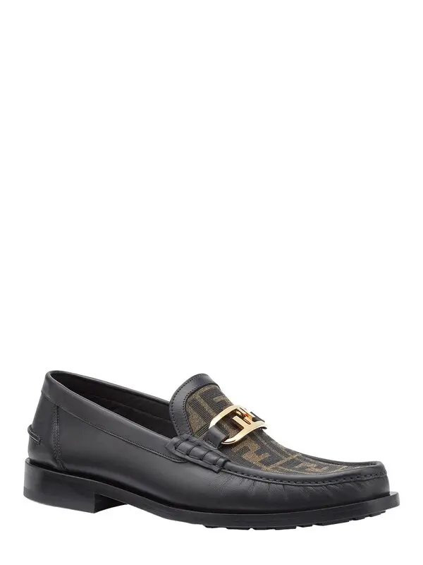 Fendi O'lock Ff Jacquard Loafer - Black/brown