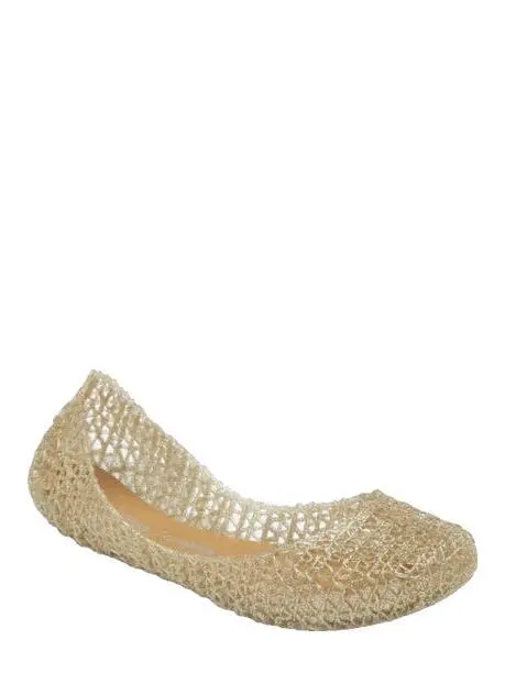 Melissa Campana Zigzag Flat - Gold Glitter