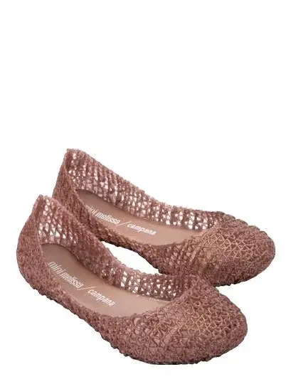 Melissa Campana Zigzag Flat - Rose Glitter