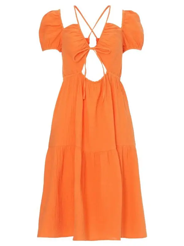 EMILIA GEORGE Amelia Tiered Minidress - Orange
