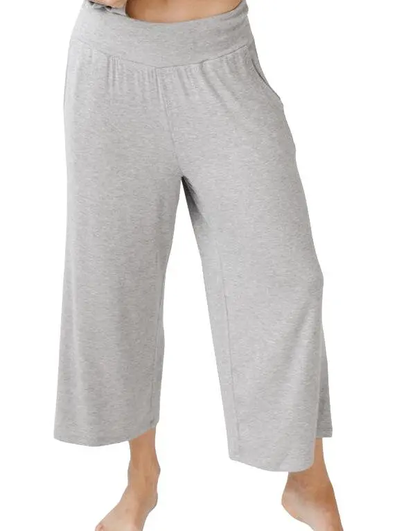 Cozy Earth Wide Leg Rib Pajama Pants - Grey