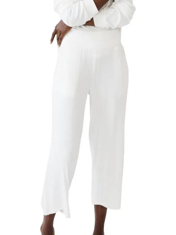 Cozy Earth Wide Leg Rib Pajama Pants - Ivory
