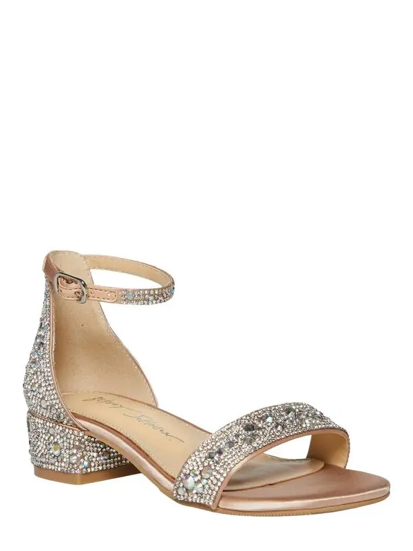 Betsey Johnson Rhinestone Ankle Strap Sandal - Champagne