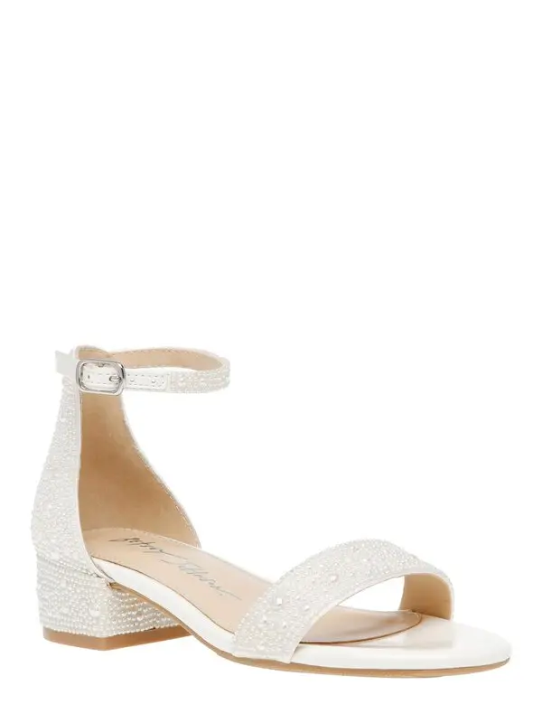 Betsey Johnson Rhinestone Ankle Strap Sandal - White