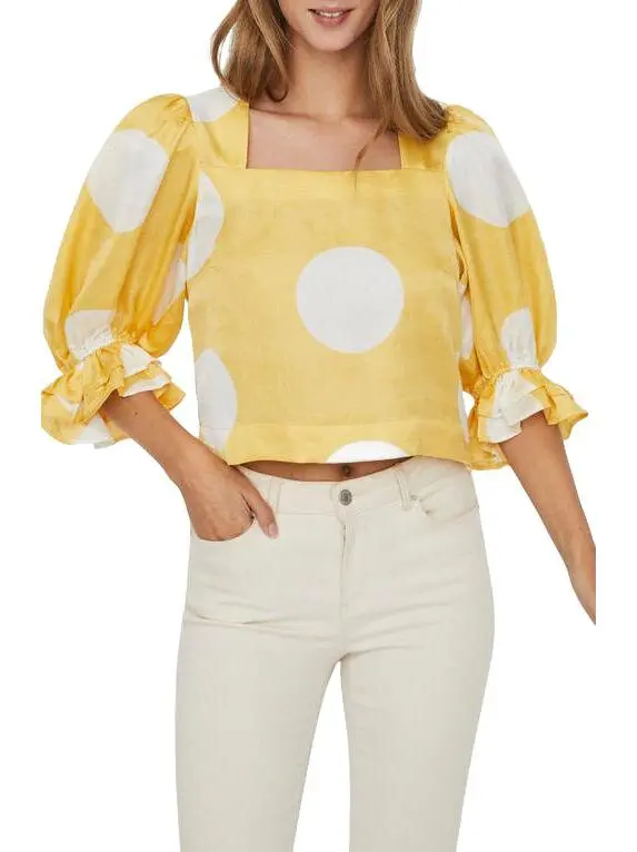 Vero Moda Polka Dot Top - Cornsilk