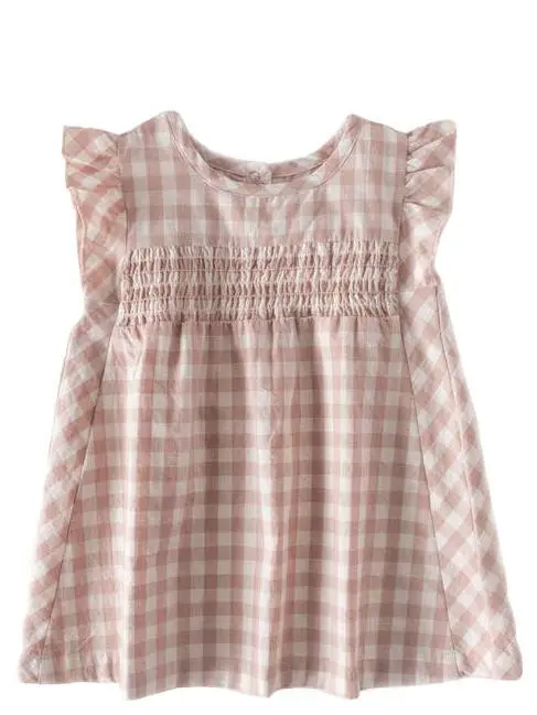 PEHR Checkmate Ruffle Organic Cotton Dress - Pink