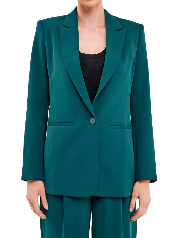 Endless Rose Single Button Blazer - Emerald