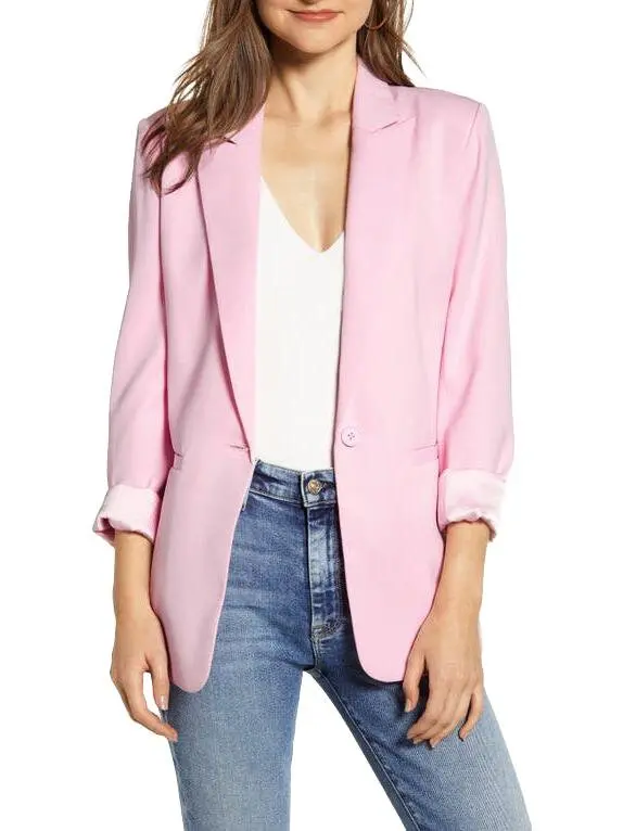Endless Rose Single Button Blazer - Pink