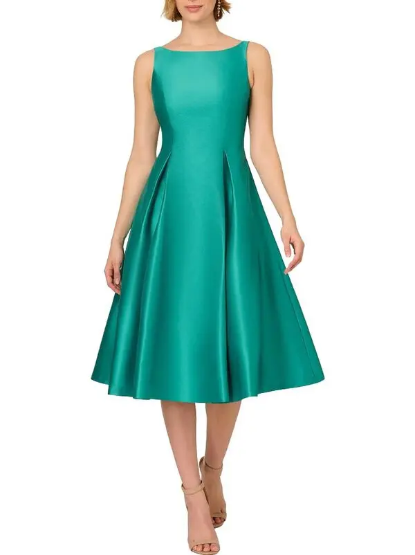 Adrianna Papell Sleeveless Fit & Flare Midi Dress - Botanic Green