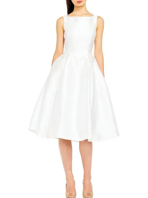 Adrianna Papell Sleeveless Fit & Flare Midi Dress - Ivory