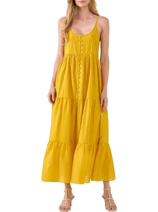 Endless Rose Tiered Maxi Dress - Mustard