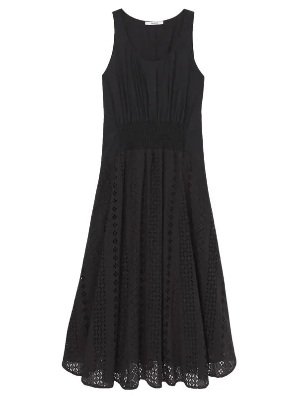 Thakoon Cotton Eyelet Trapeze Dress - Black