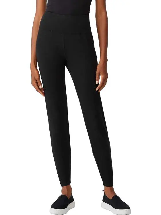 Eileen Fisher High Waist Ankle Leggings - Black