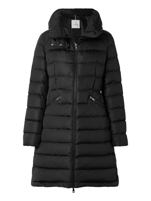 Moncler Flammette Quilted Shell Coat - Black