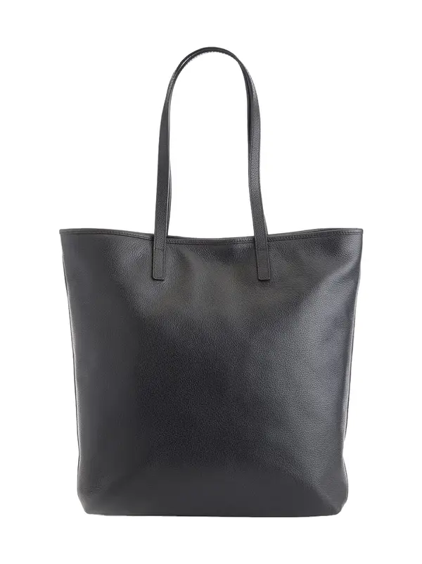 ROYCE NEW YORK Tall Leather Tote With Wristlet - Black