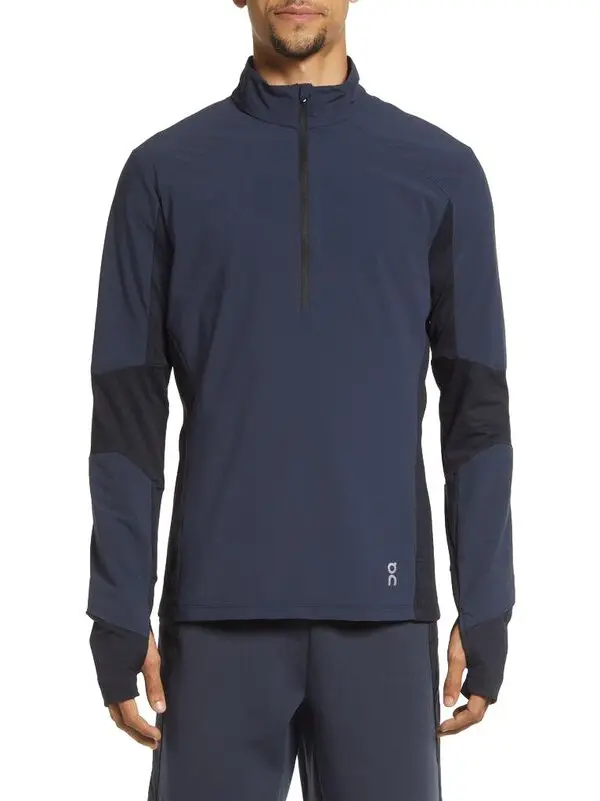 On Trail Breaker Water Repellent Running Top - Navy/black