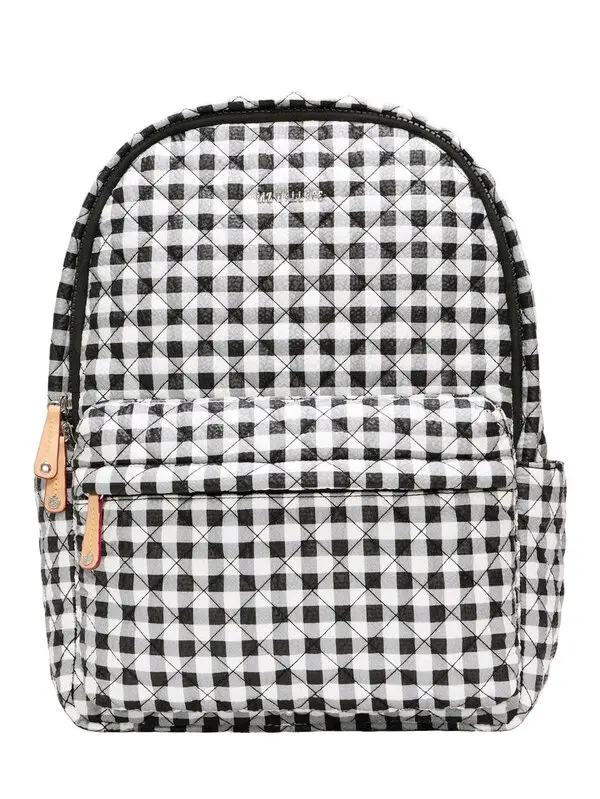 Mz Wallace Metro Deluxe Backpack - Black/white Gingham