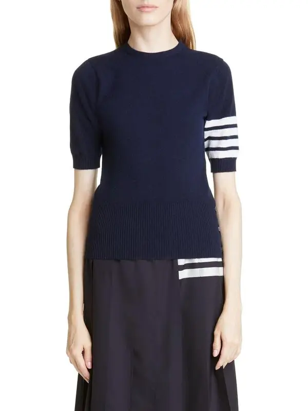 Thom Browne 4-bar Cashmere Sweater - Navy