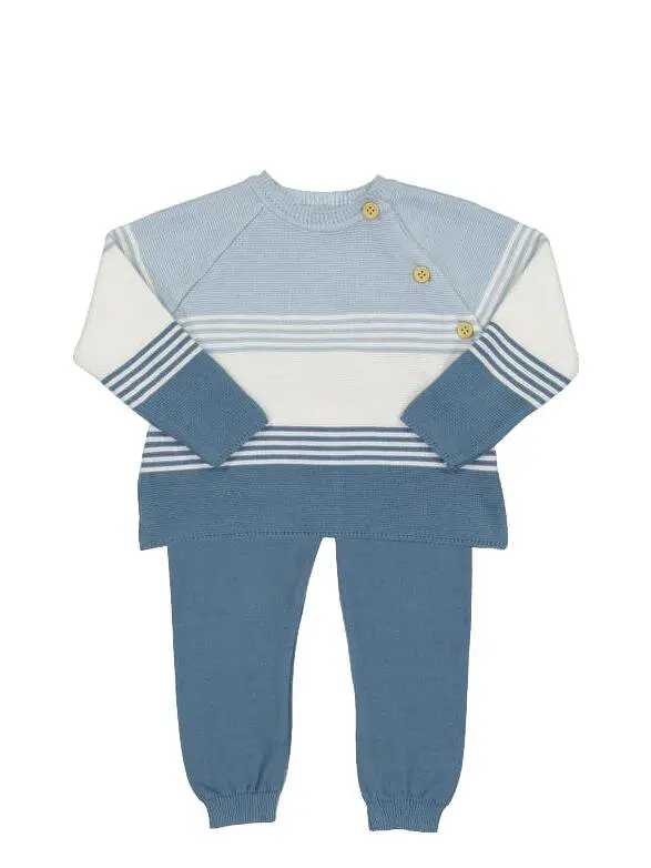 FELTMAN BROTHERS Colorblock Sweater & Pants Set - French Blue
