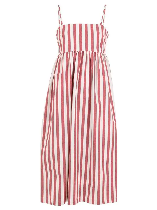 OLYMPIAH Stripe-pattern Sleeveless Dress - Red