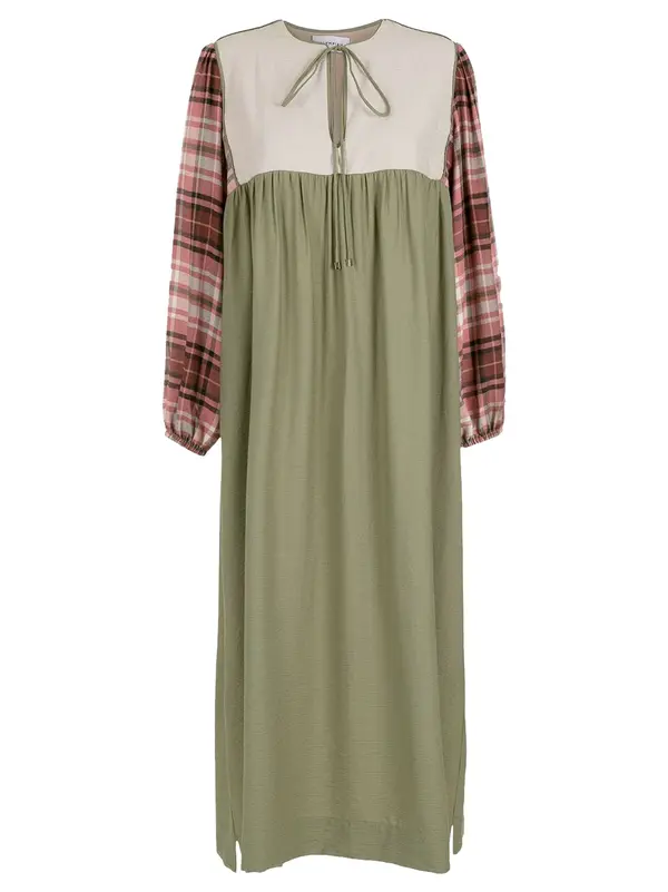 OLYMPIAH Panelled Smock Dress - Green