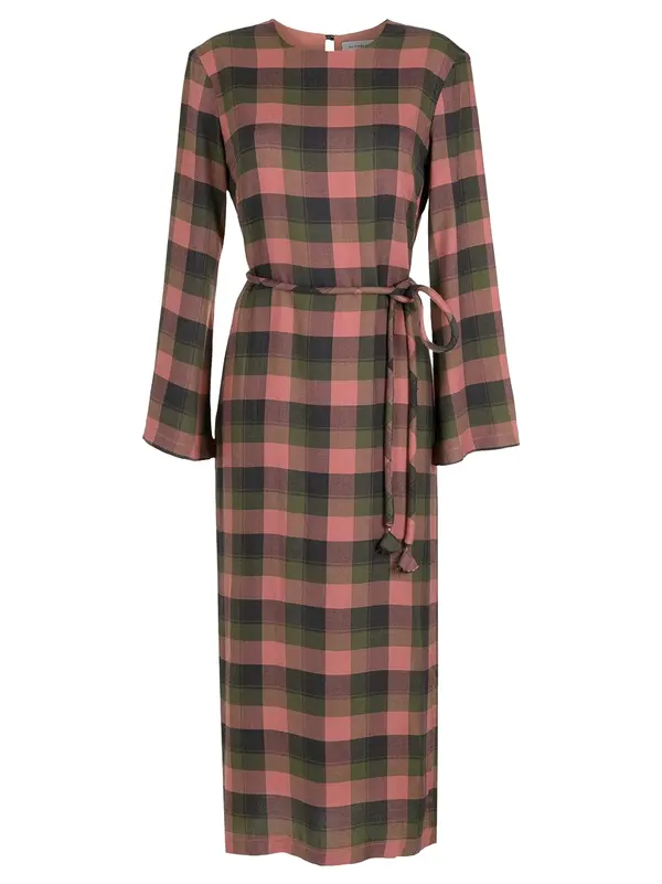 OLYMPIAH Folk Checkered Shirt Dress - Multicolour