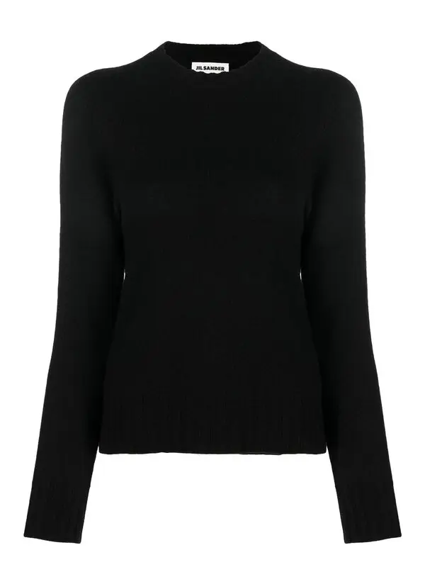 JIL SANDER Mock-neck Wool Jumper - Black