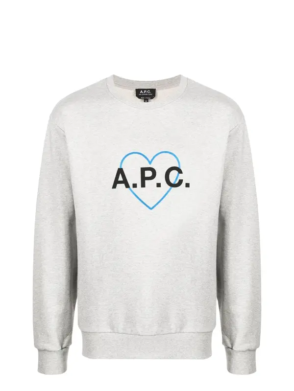 A.p.c. Jules Logo-print Sweatshirt - Grey