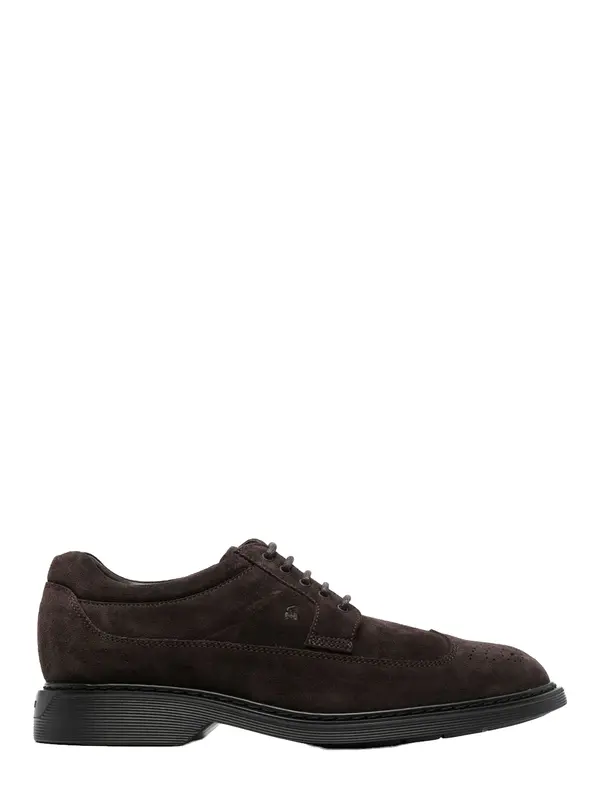 Hogan Lace-up Suede Brogues - Brown
