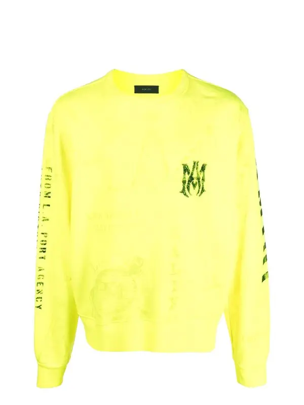 Amiri Graphic Print Crewneck Sweatshirt - Yellow