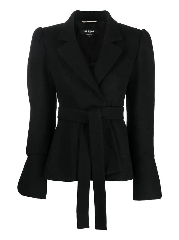 Rochas Belted Wool Jacket - Black