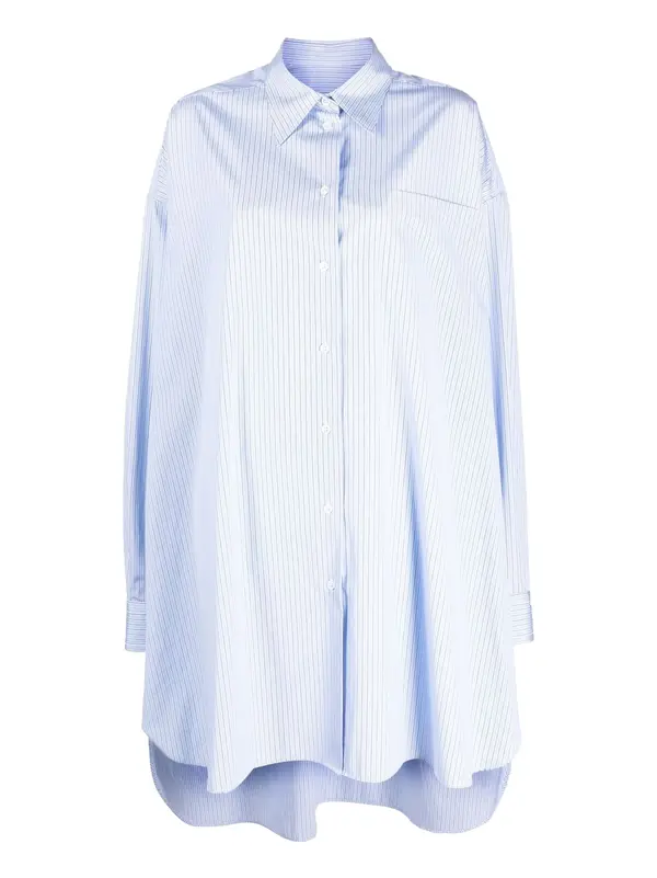MAISON MARGIELA Pinstriped Poplin Shirt - Blue