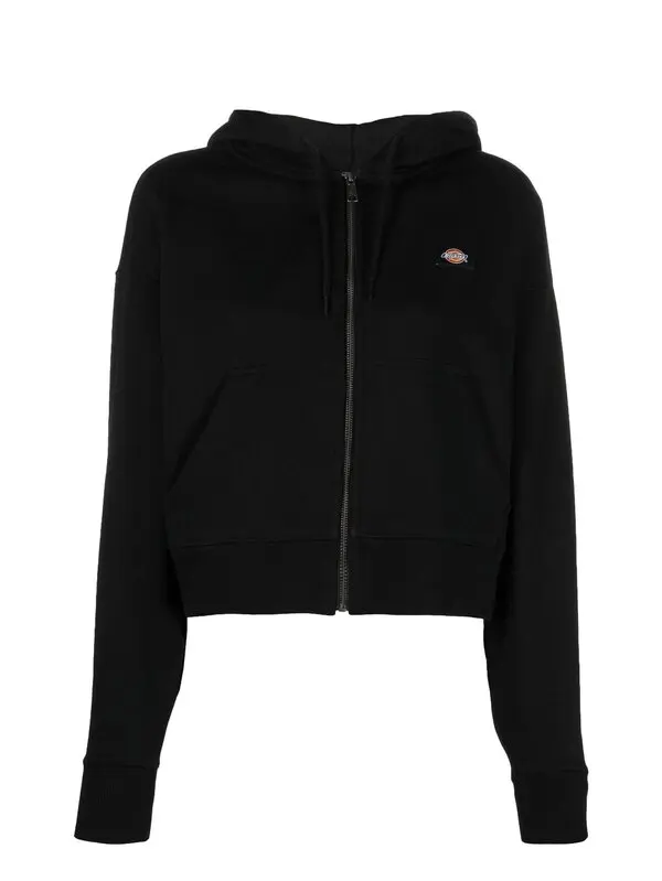 Dickies Logo-patch Zip-up Hoodie - Black