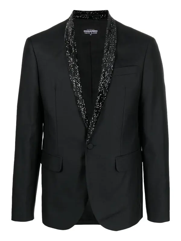 Dsquared2 Metallic-detail Single-breasted Blazer - Black
