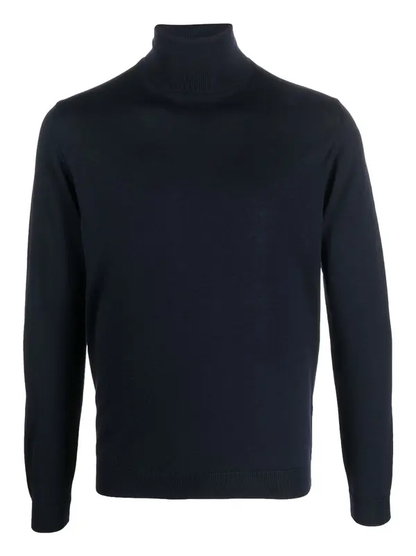 ROBERTO COLLINA Wool Roll-neck Jumper - Blue
