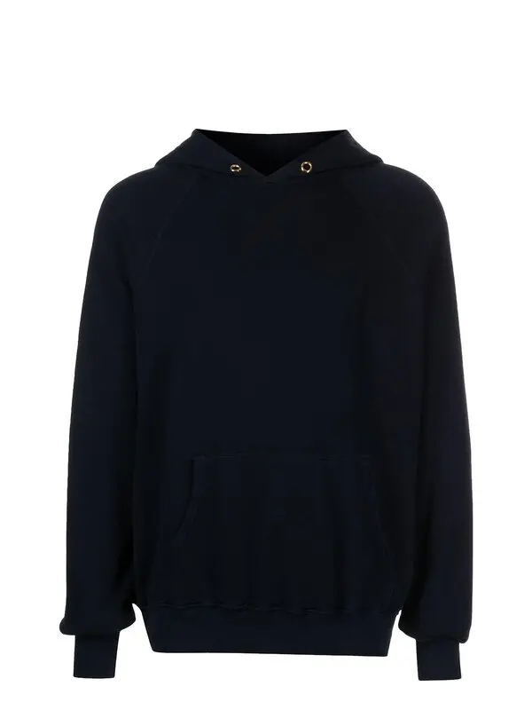 LES TIEN Long-sleeved Cotton Hoodie - Blue