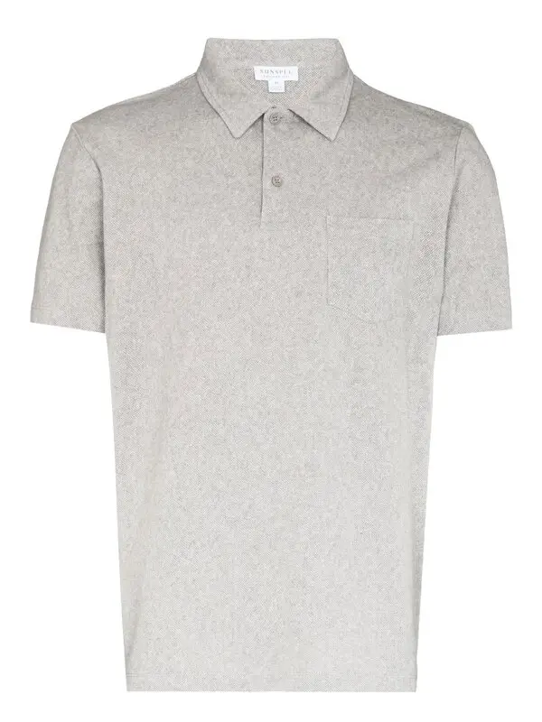 Sunspel Short-sleeve Polo Shirt - Grey