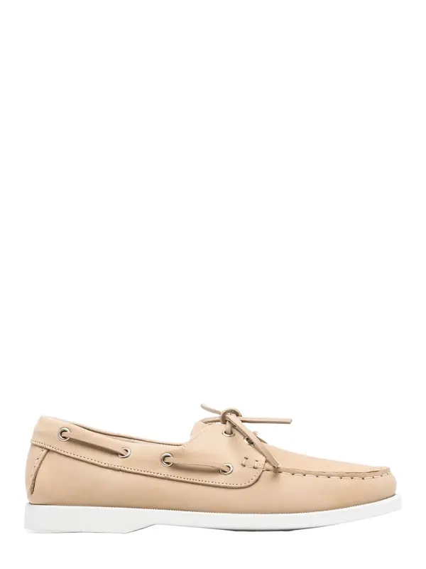 SCAROSSO Leather Boat Shoes - Neutrals