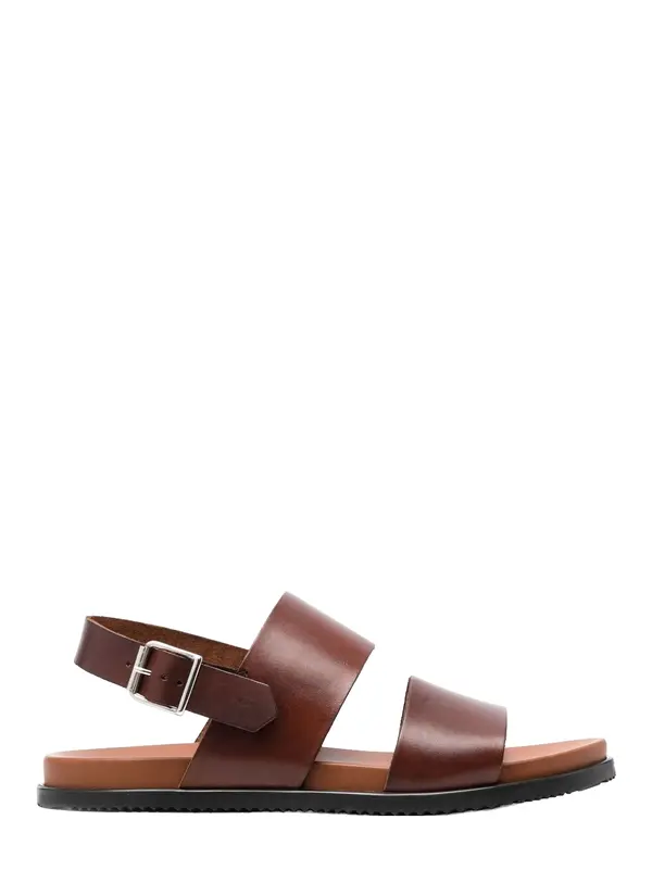 SCAROSSO Antonio Leather Slingback Sandals - Brown