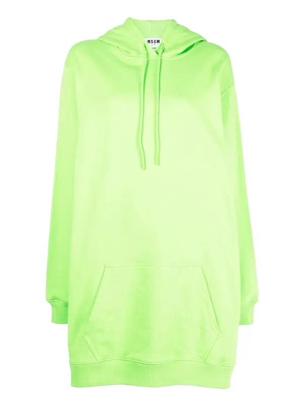 MSGM Logo-print Hooded Jumper Dress - Green