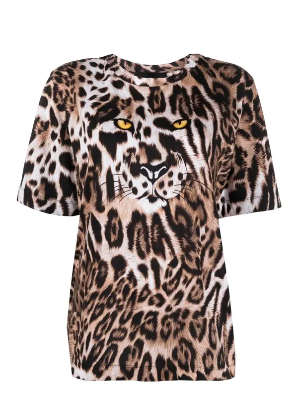 Moschino Leopard-print T-shirt - Neutrals