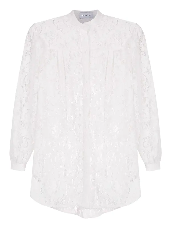 OLYMPIAH Branch Lace-print Shirt - White