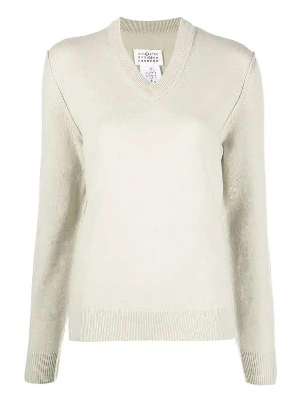 MAISON MARGIELA V-neck Jumper - Green