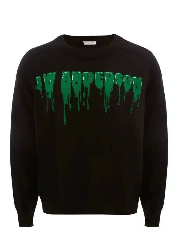 JW Anderson Intarsia-knit Logo Jumper - Black