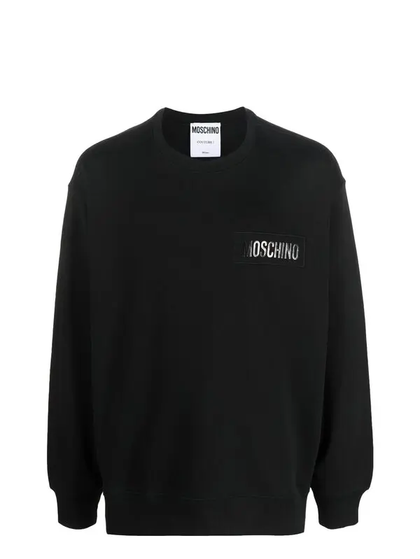 Moschino Logo-print Organic Cotton Sweatshirt - Black