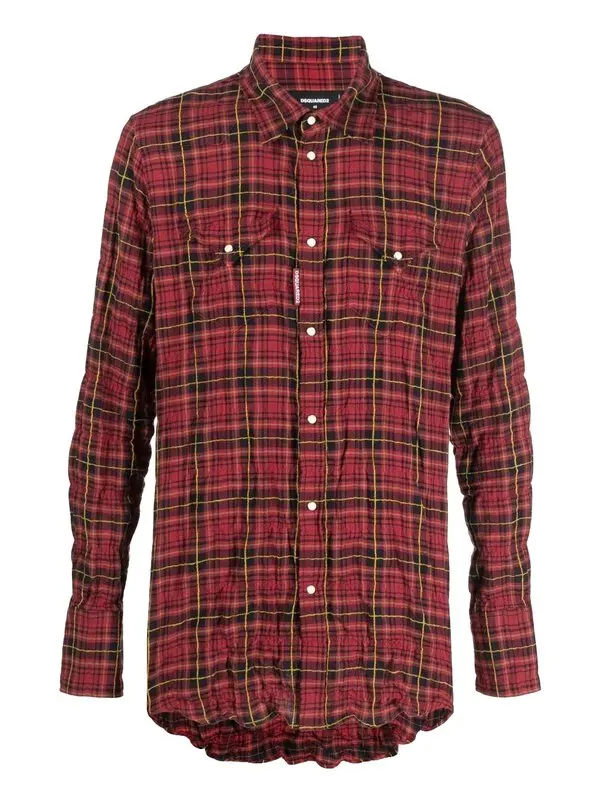 Dsquared2 Checked Cotton-blend Shirt - Red