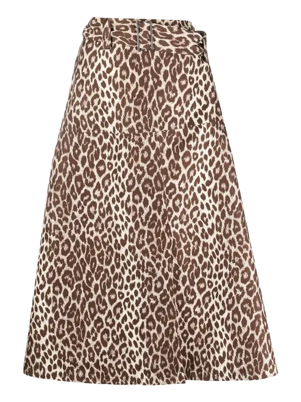 JIL SANDER Leopard-print Midi Skirt - Neutrals
