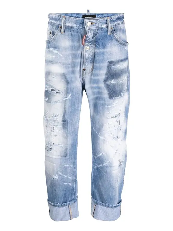 Dsquared2 Distressed Cropped Jeans - Blue