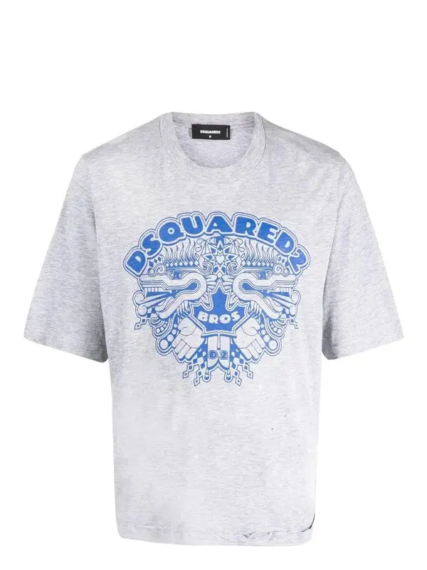Dsquared2 Graphic-logo Print T-shirt - Grey